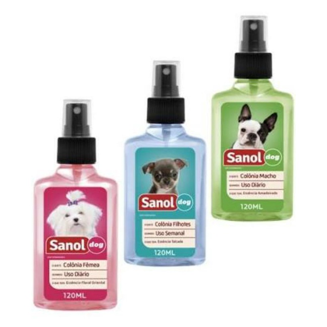 Colônia Perfume Cachorro Sanol Dog 120ml Pet | Shopee Brasil