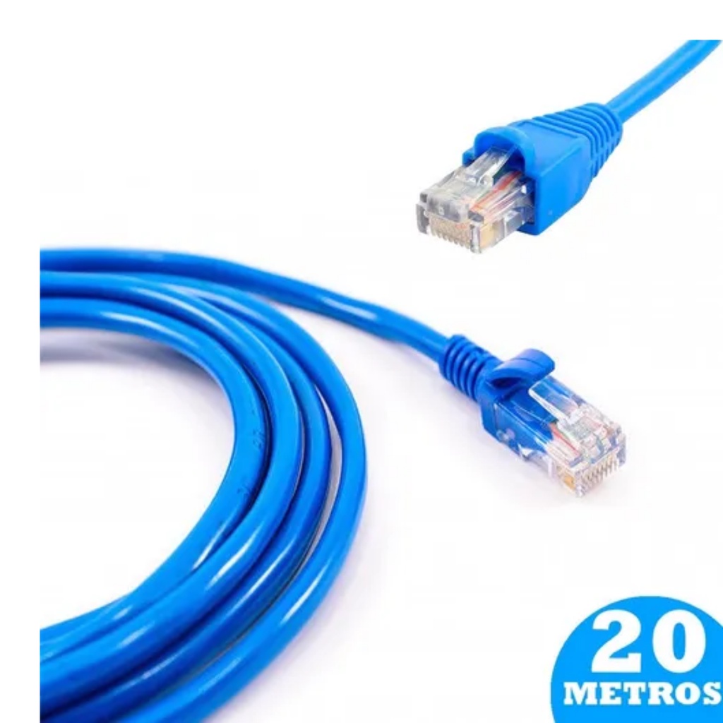 Cabo de Rede Rj45 20 Metros RJ45 Montado Internet Lan | Shopee Brasil