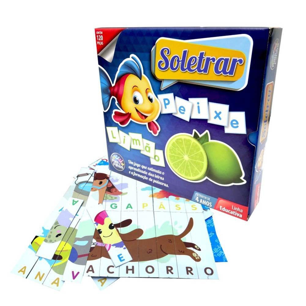 Jogo Soletrar Brincar de Aprender 120Pçs a Criança vai Descobrindo as ...