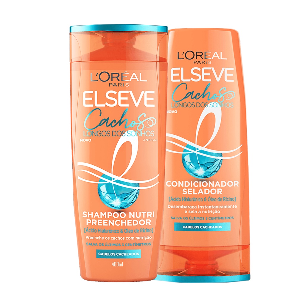 Kit Shampoo e Condicionador Elseve Cachos longos dos Sonhos 400ml cada ...