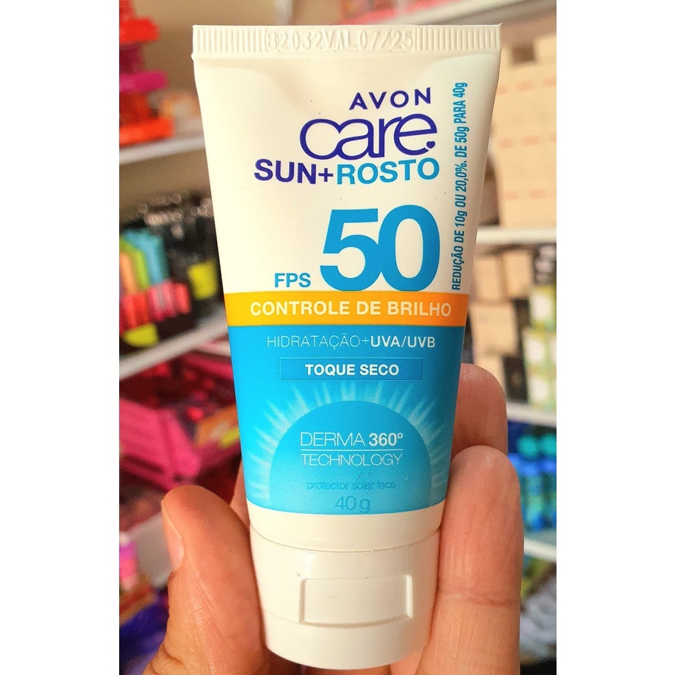 Protetor Solar Care Sun+ ROSTO Toque Seco FPS 50 Avon - 40g | Shopee Brasil