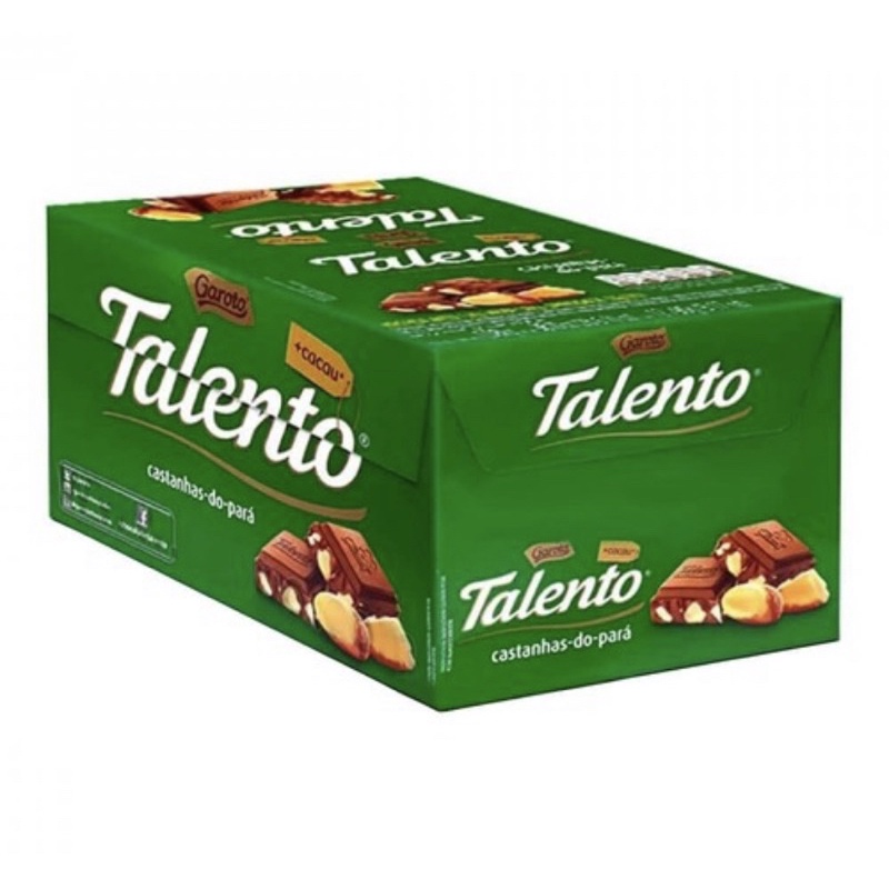 Caixas Chocolate Talento com 12 unidades de 90g - 1,08kg - Garoto ...