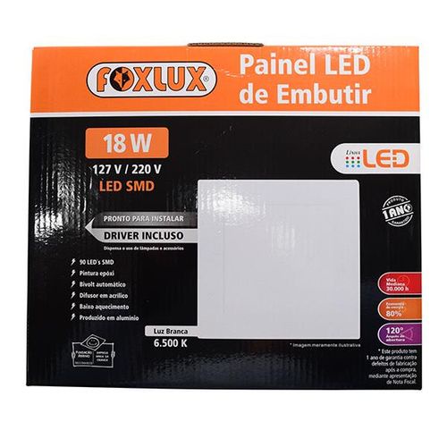 FOXLUX – LUMINARIA LED EMB QUAD 18W 6500K DOWN | Shopee Brasil