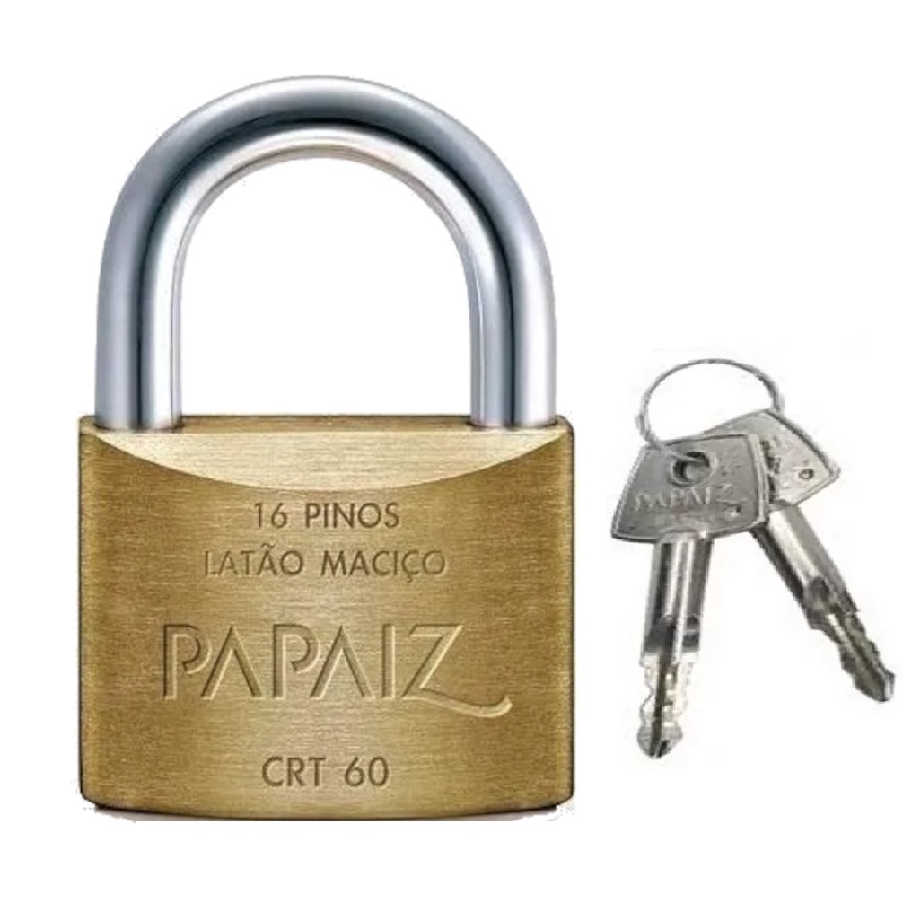 Cadeado Papaiz 2 Chave Tetra Crt60 Seguro Forte 60mm | Shopee Brasil