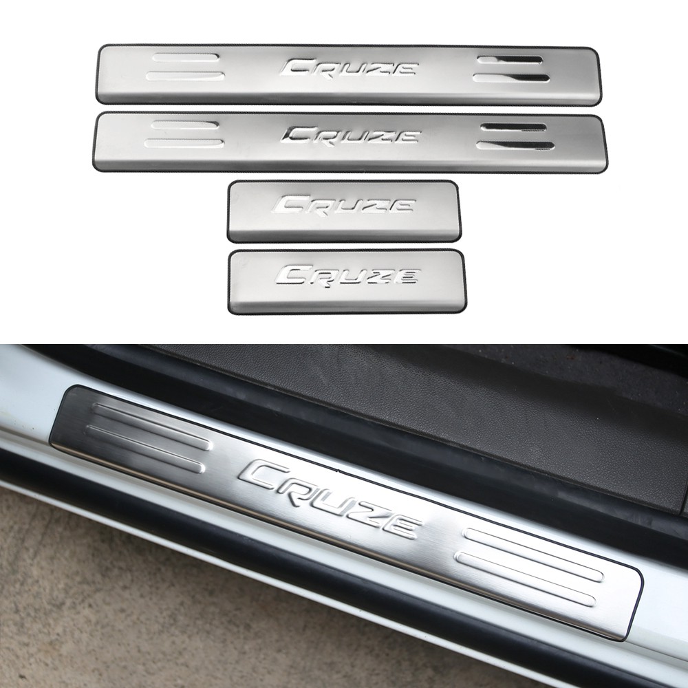 4PCS Stainless Steel Outer Car Door Sill Scuff Plate for Chevrolet ...