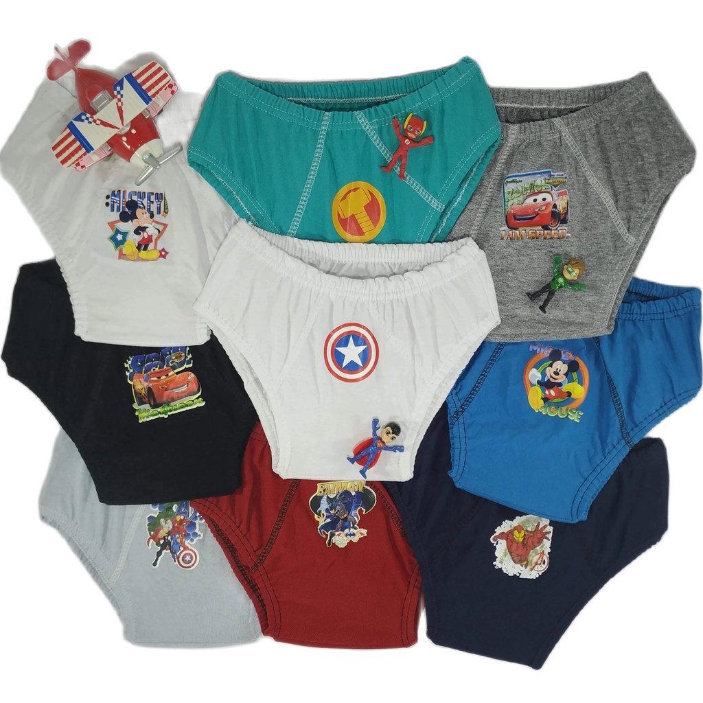 Cuecas Infantil Confortável Para Menino Kit C/ 12 Slips Estampas de ...