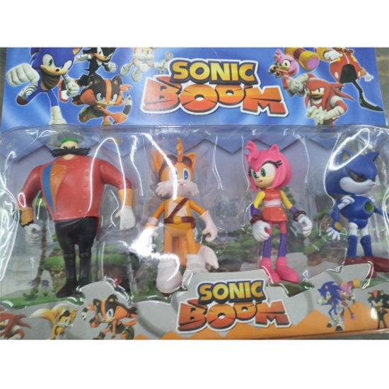 Kit 4 Miniaturas bonecos Super Sonic Boom brinquedo Infantil | Shopee ...