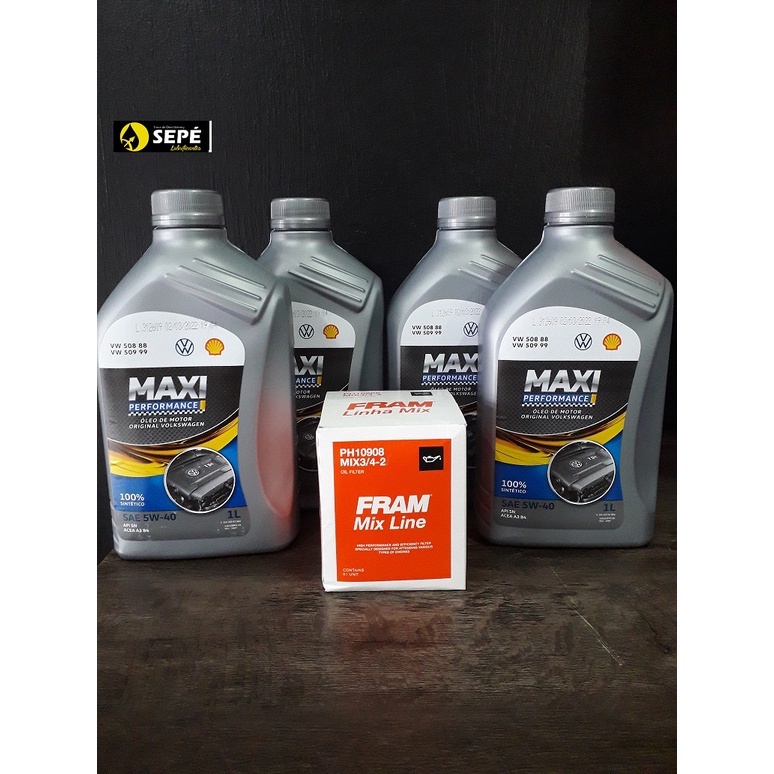 Kit Oleo De Motor Volkswagen Original maxi Shell 5w40 API-SN 100% ...