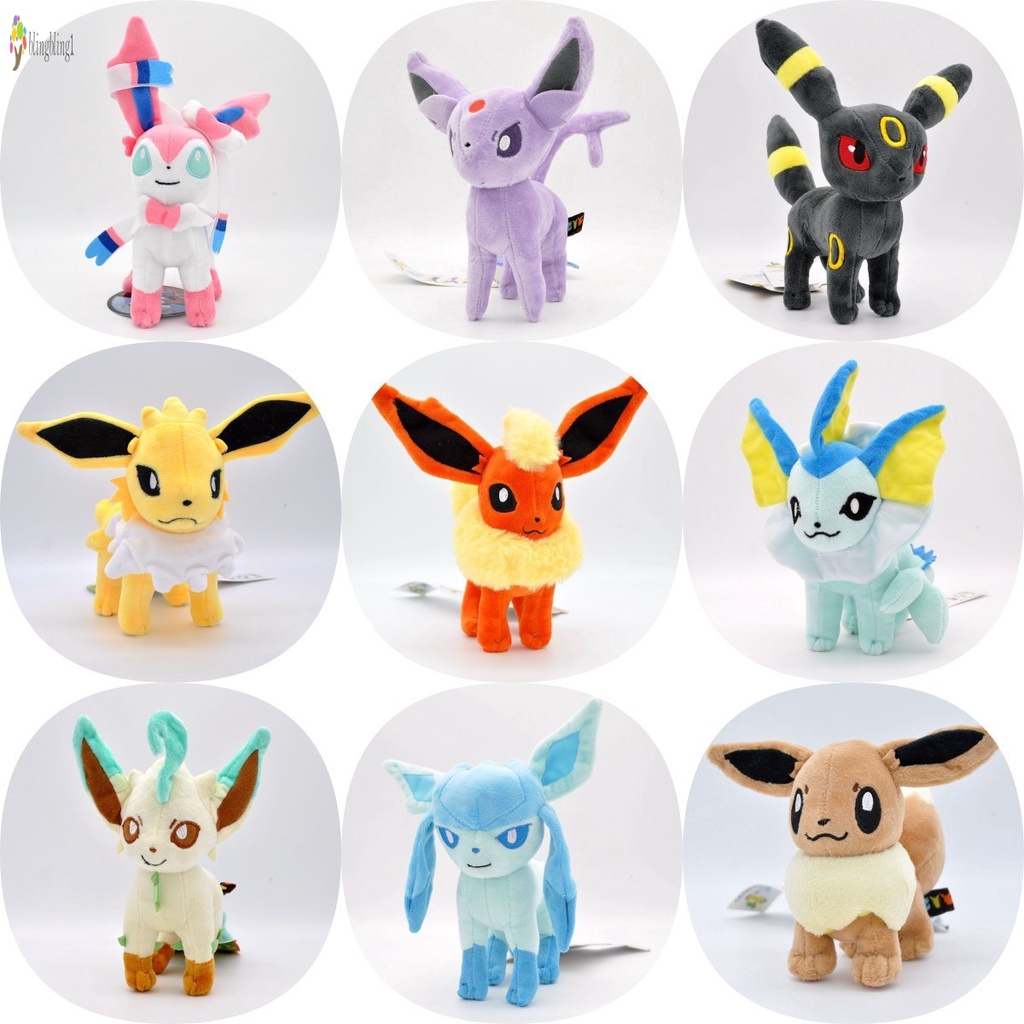 Pokémon Eeveelution Plush Doll Eevee Evolution Plushies Pacify Doll Rag Toy Bedside Ornament ...
