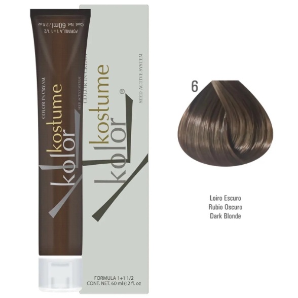 Coloração Kostume Color 6.0 Loiro escuro 60ml | Shopee Brasil