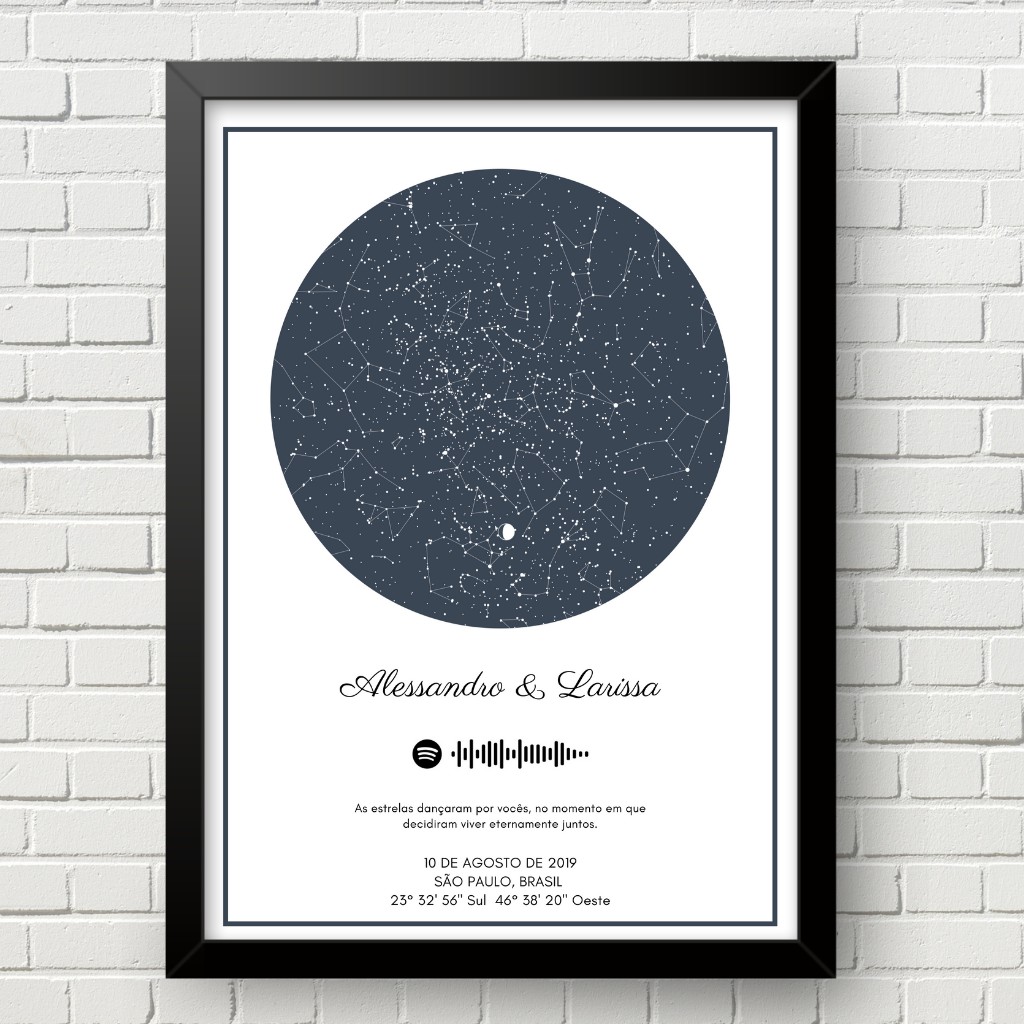 Quadro Mapa das Estrelas / Mapa Estelar / Meu Céu / Mapa Celeste (com ...