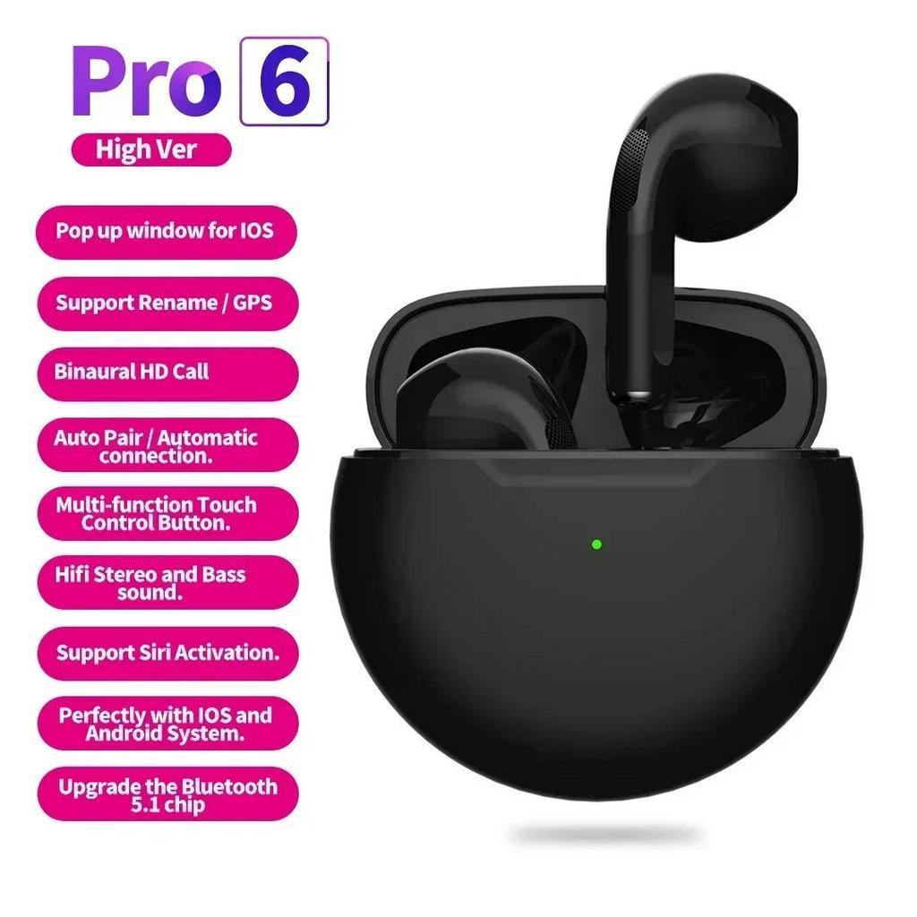 TWS Pro6 Fones De Ouvido Sem Fio Bluetooth Estéreo Esportivos À Prova D'água Com Caixa De Carga ...