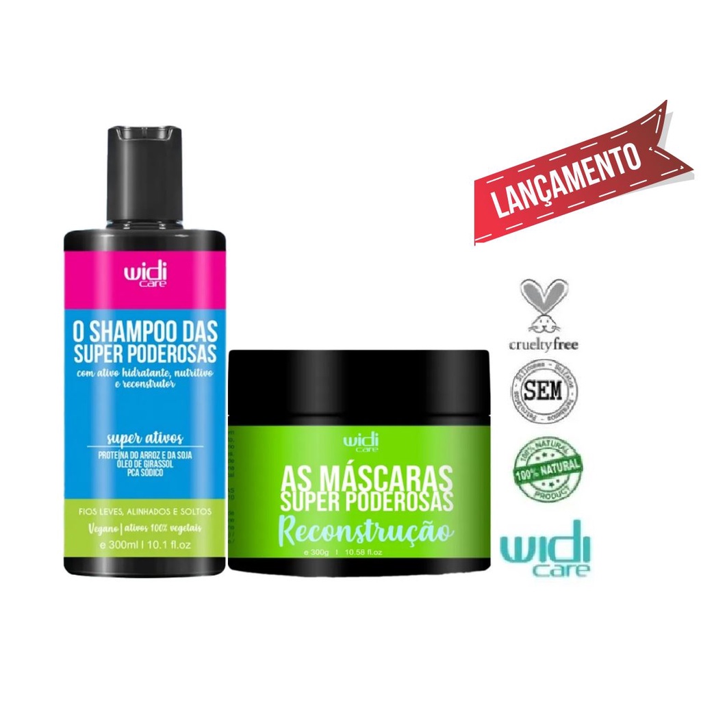 Kit Widi Care Super Poderosas Shampoo e Máscara Reconstrução 300ml ...