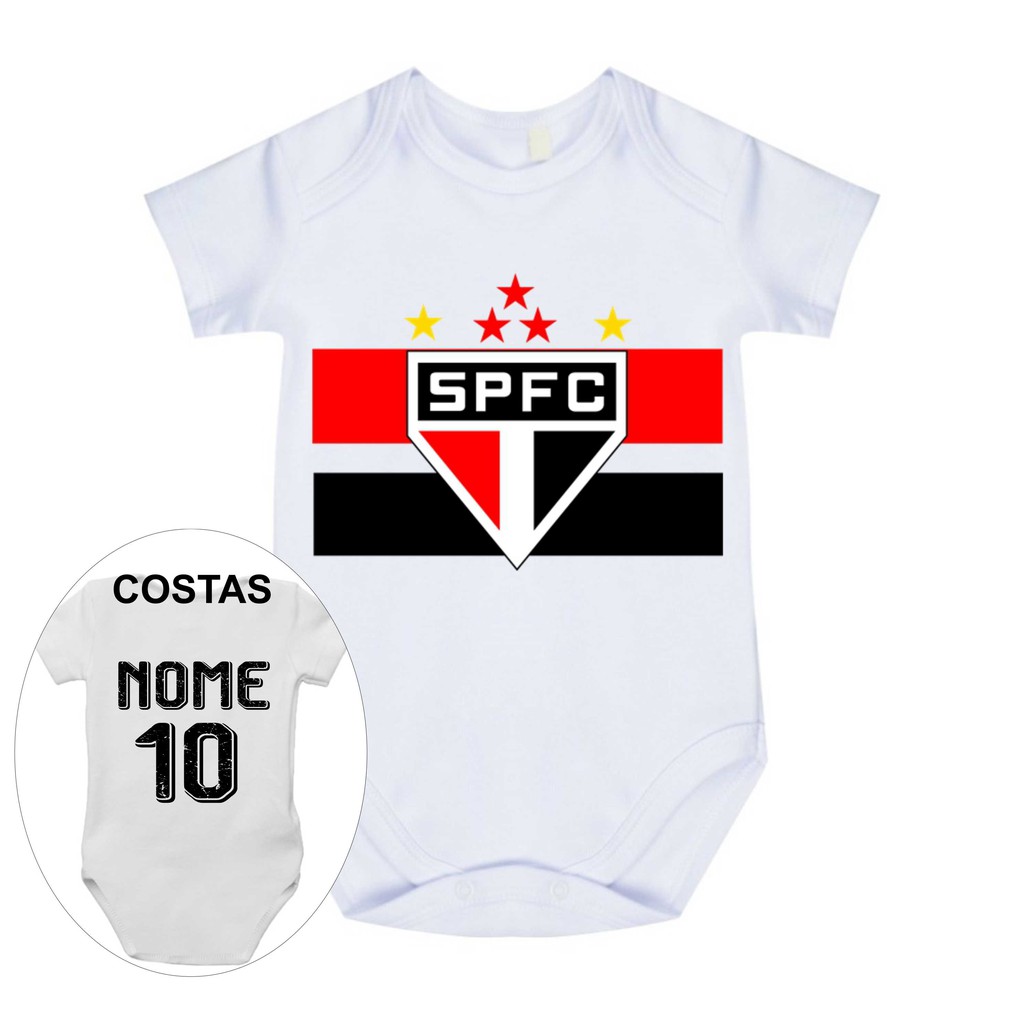 Body bebê personalizado com nome Times São Paulo Futebol - Escorrega o ...