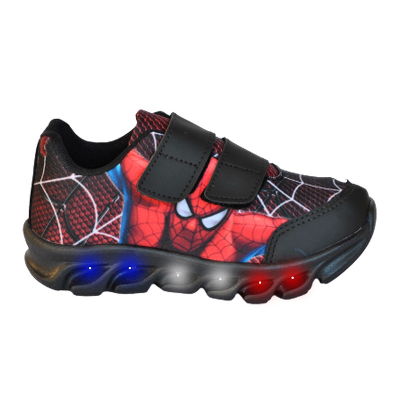 Tenis Masculino Infantil De Led Meninos Homem Aranha Velcro Barato ...