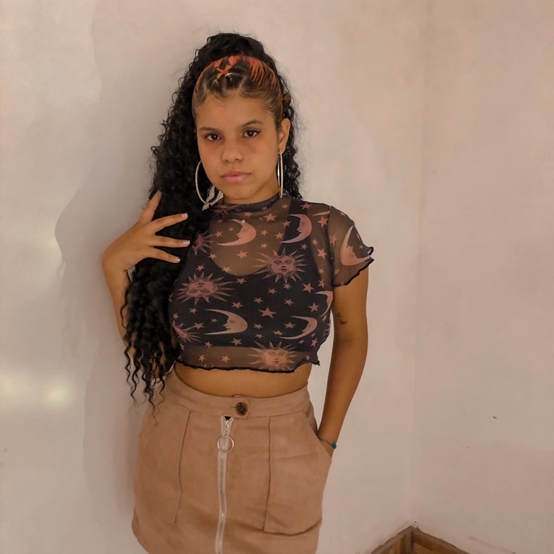 cropped tule sol e lua | Shopee Brasil