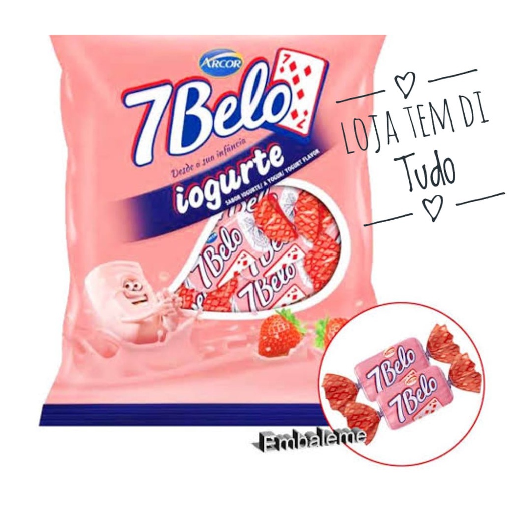 Kit com 10 Pacotes de Bala de Yogurte (Bala 7 Belo) 150GR | Shopee Brasil