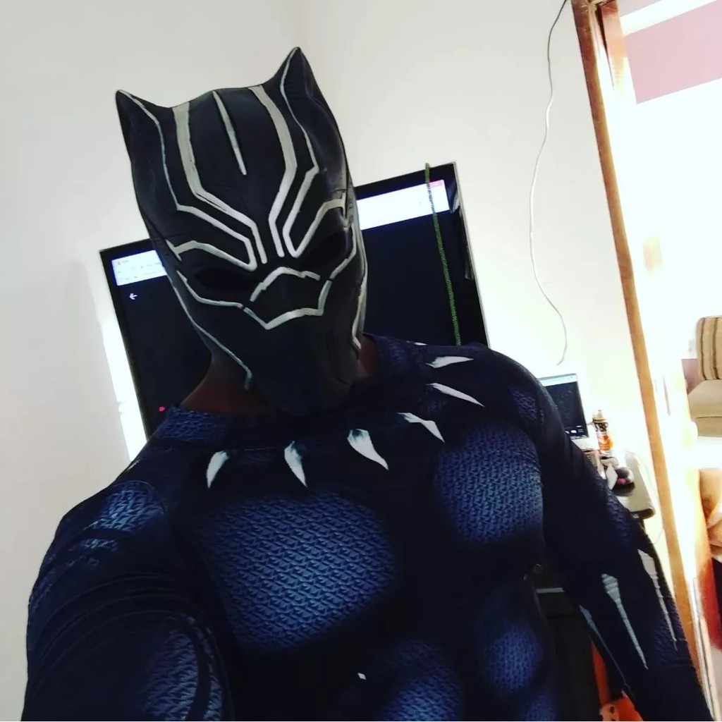 Cosplay Pantera Negra Uniforme 3d Completo / Fantasia Tamanho Adulto ...