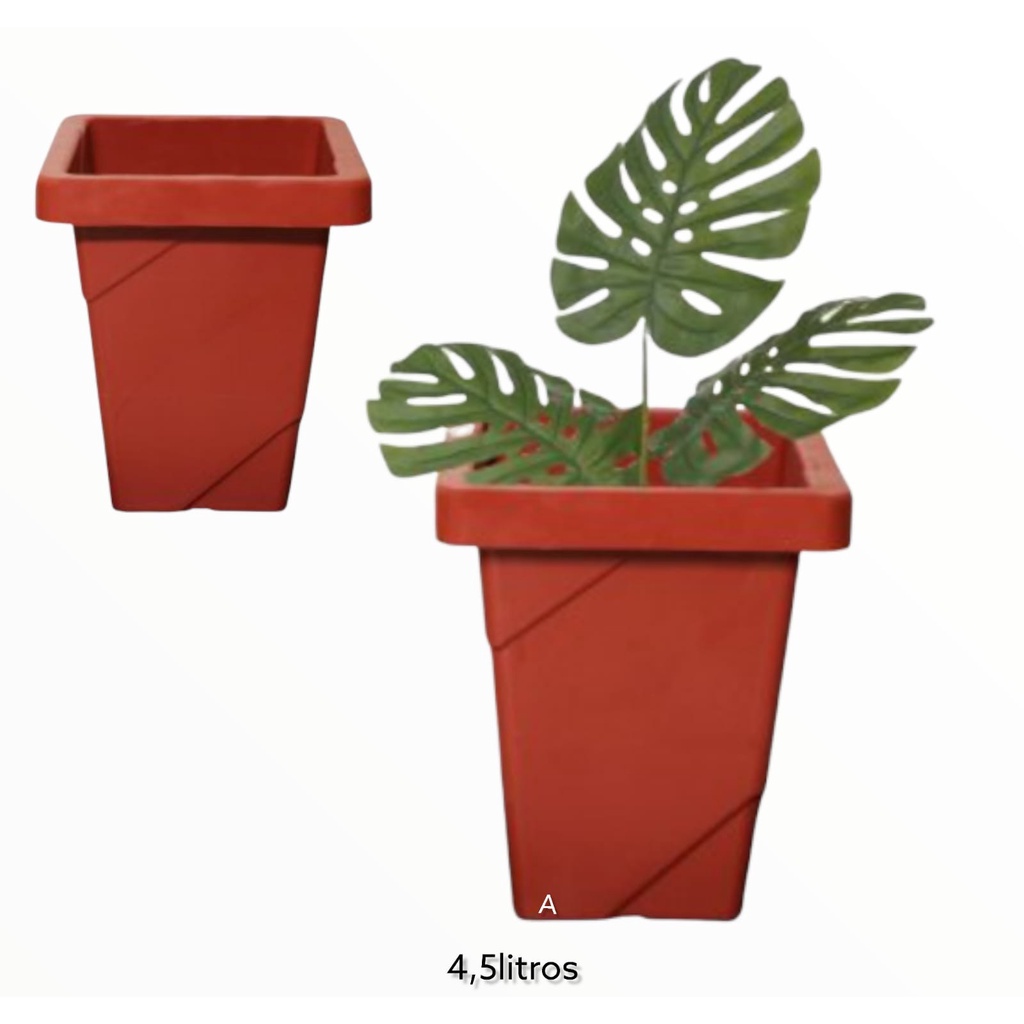 Kit 5un Vaso Quadrado Coluna Elegancace Para Jardim 4,5 Litros ...