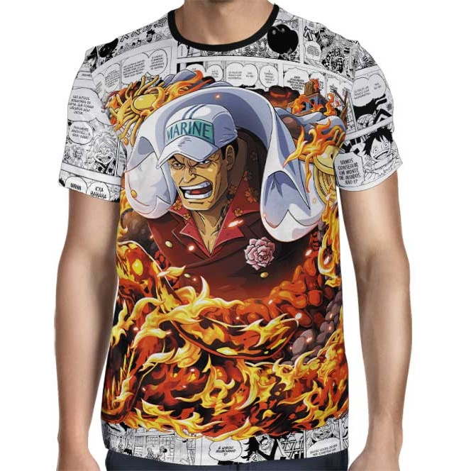 Camisa Mangá Akainu - One Piece - Full Print | Shopee Brasil