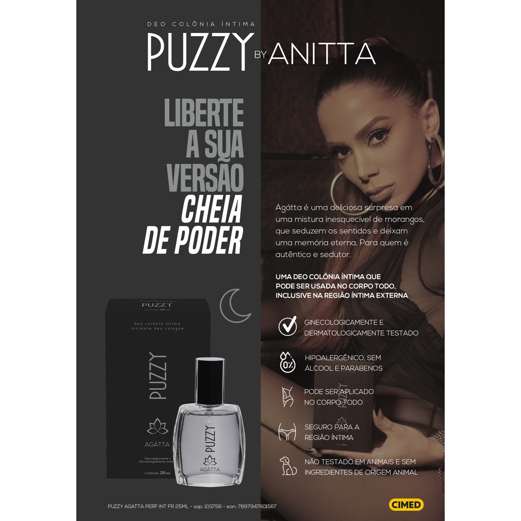 Perfume Intimo Puzzy By Anitta Colônia 25ml Fragrâncias | Shopee Brasil