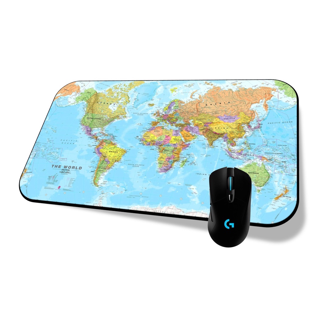 Mousepad Mouse Pad Mapa Mundi 35x25 Mapa mundial globo global | Shopee ...