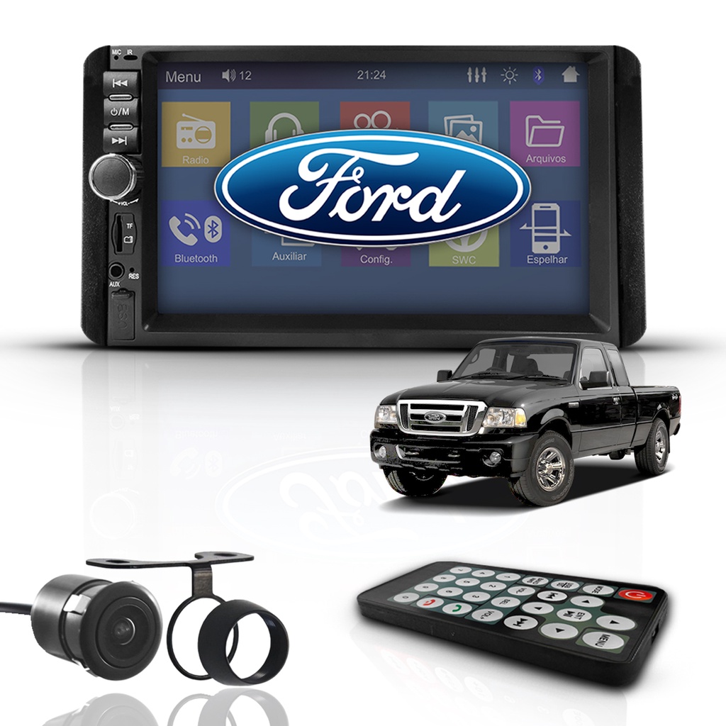 Kit Central Multimídia Universal Mp5 2 Din Bt Espelha Ranger | Shopee Brasil