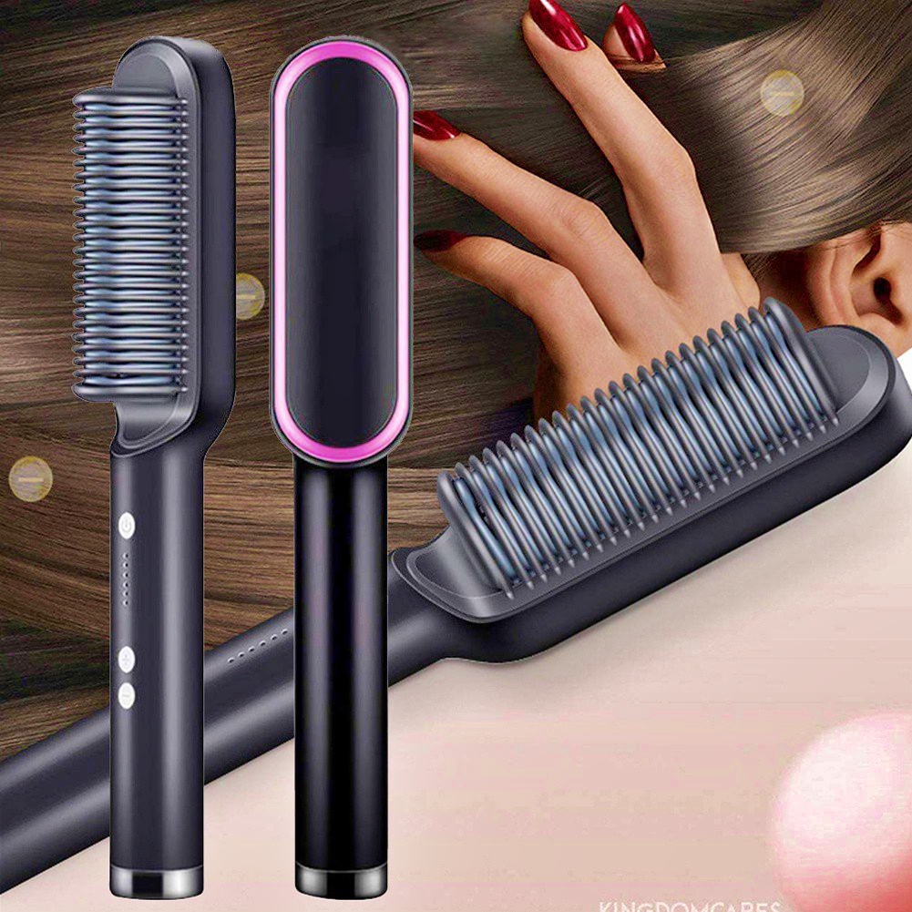 Escova Alisadora De Cabelo 3 Em 1 Chapinha Secador E Modelador Bivolt