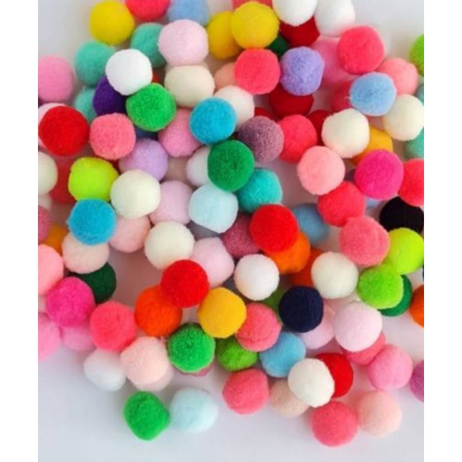 Pom Pom 6 M colorida aproximadamente 100 un | Shopee Brasil