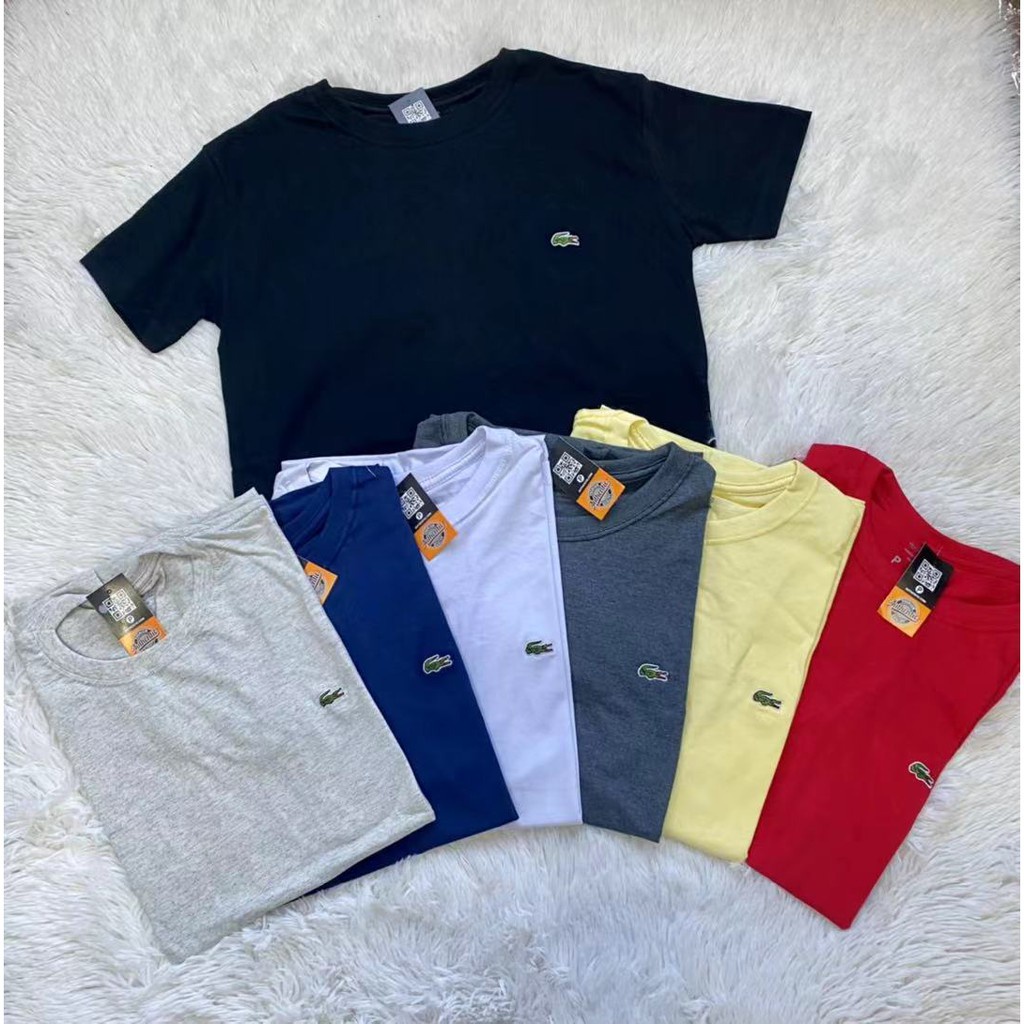 Kit 5 Camisetas Hot Price Lacoste Lisa Logo Bordado Basicas Masculina ...
