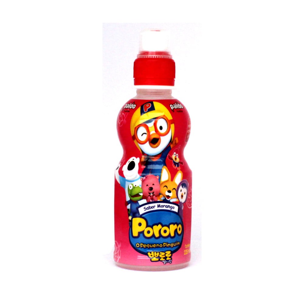 SUCO PORORO BEBIDA DE FRUTAS COREANA SABOR MORANGO - 226ML | Shopee Brasil