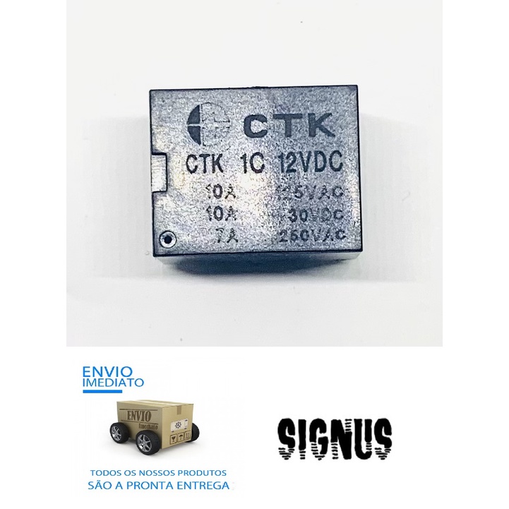 UMA UNIDADE DE RELE 12V CTK 1C 7-10A 12VDC | Shopee Brasil