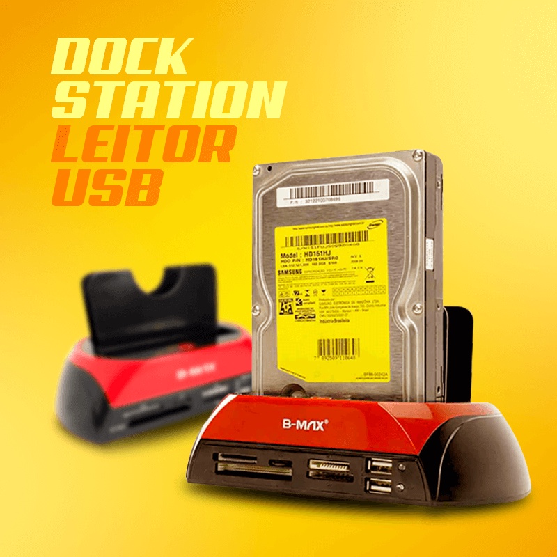 Leitor Usb Hd Externo Sata Ssd Ide Sd Gaveta Dock Station Leitor USB para HD P/ 2 Hd Sata 2,5 ...