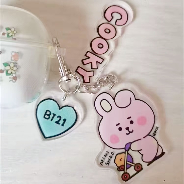 Steve Chaveiro BTS BT21 Acrílico Transparente Pingente BTS HD Acessórios Para Saco De Pão Duplo ...