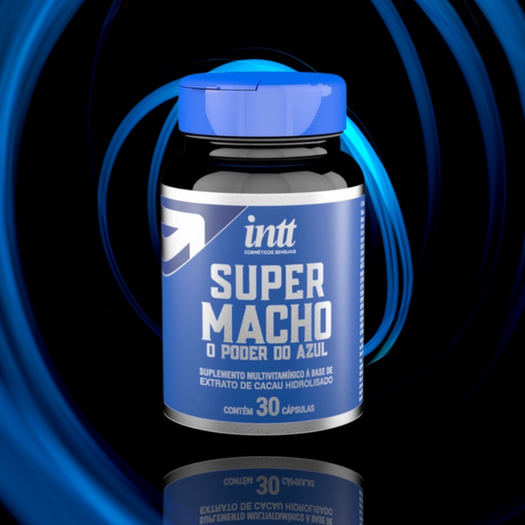 Suplemento Masculino Super Macho Azul 30 Cápsulas Comprimido Excitante ...