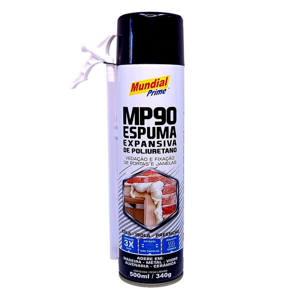 Espuma Expansiva Poliuretano 500ml / 340g Mundial Prime | Shopee Brasil
