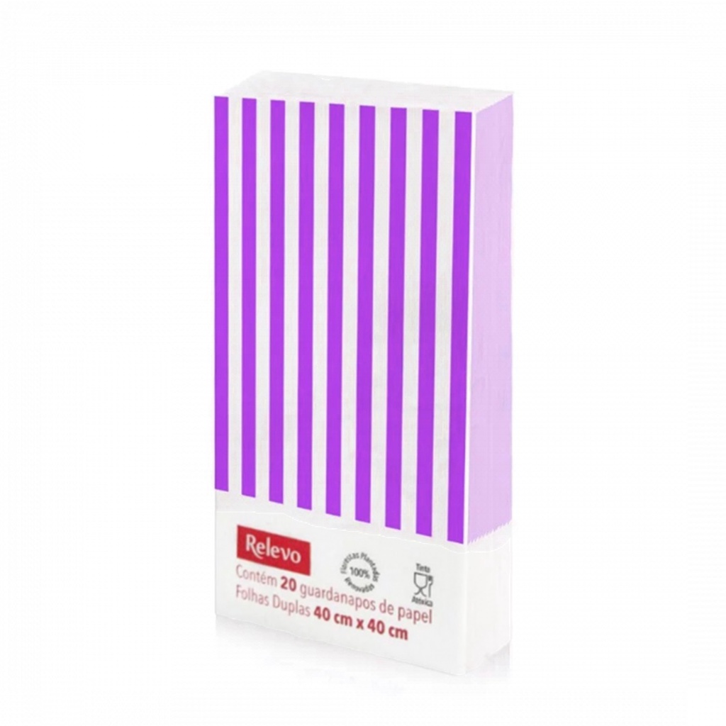 Guardanapo de Papel Lines Roxo Folha dupla - 20 unidades - Relevo ...
