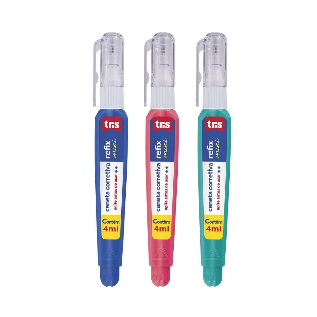Caneta Corretiva Mini TRIS Refix 4ml | Shopee Brasil