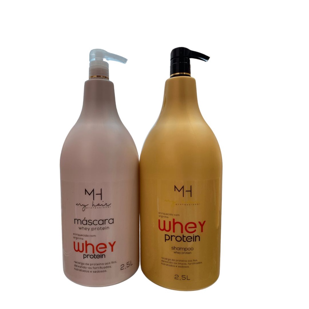 Kit Shampoo e Máscara Whey Protein My Hair Tamanho Familia | Shopee Brasil
