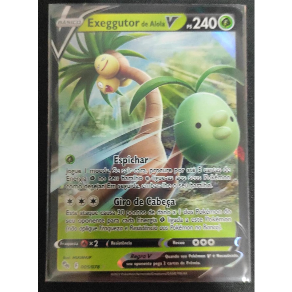 Carta Exeggutor de Alola V (005/78) Pokémon TCG - Coleção Especial ...