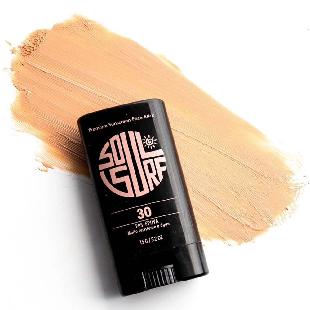Protetor Solar Facial Soul Surf Stick Cor Nude FPS30 15g | Shopee Brasil