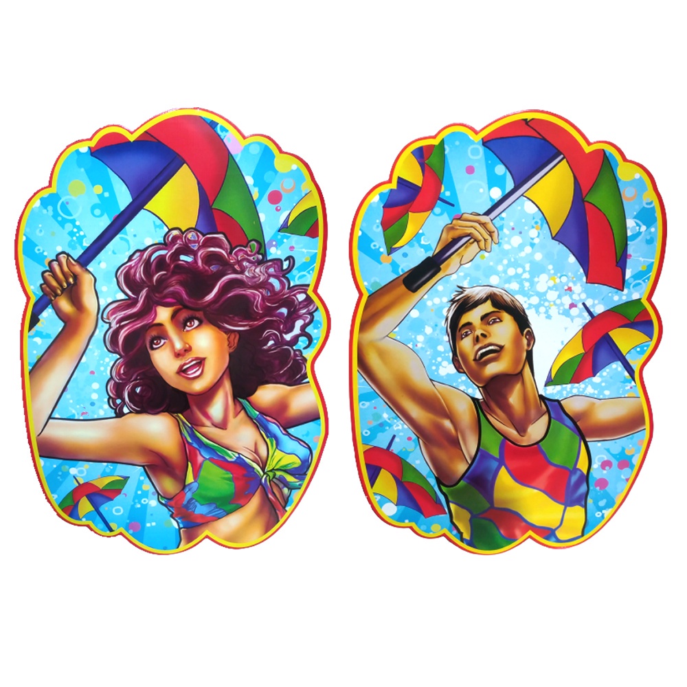 KIT 02 ENFEITE MURAL CARNAVAL FREVO GRANDE DECORAÇÃO PAINEL FESTA ...