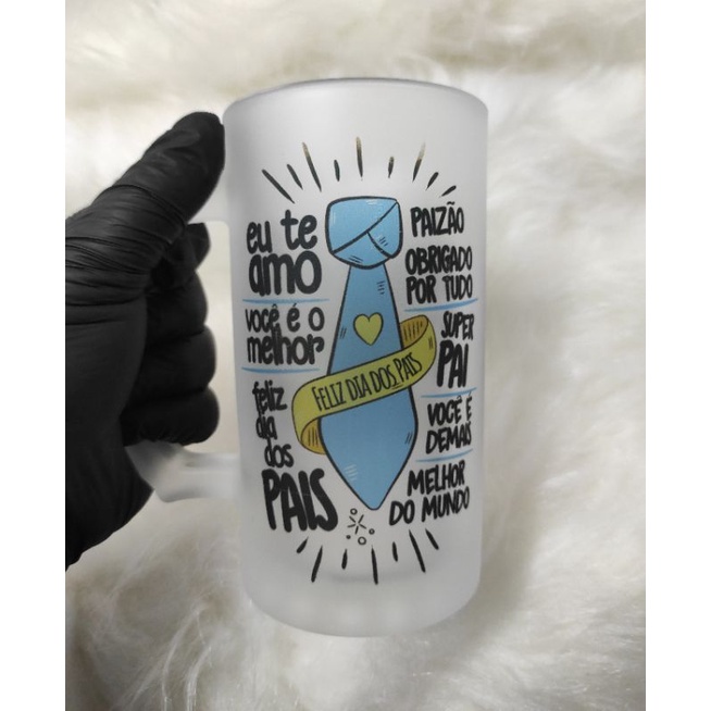 Caneca Copo Chopp Cerveja Vidro Jateado Importada Dia dos Pais super pai paizão | Shopee Brasil