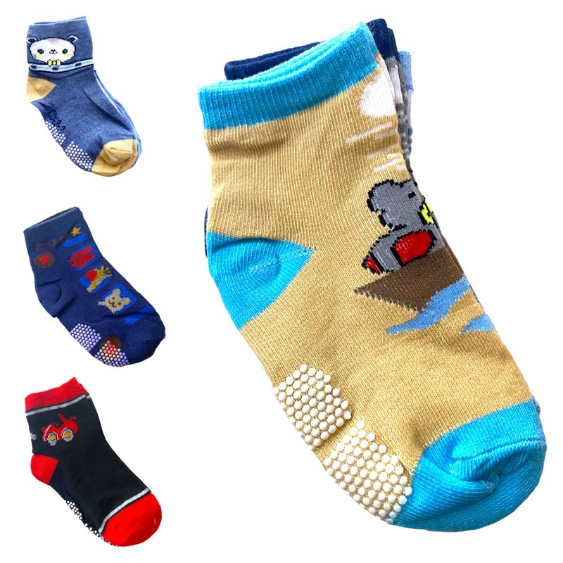 Meia Infantil Menino Kit 12 Pares Antiderrapante 4-6 Anos Pacote ...