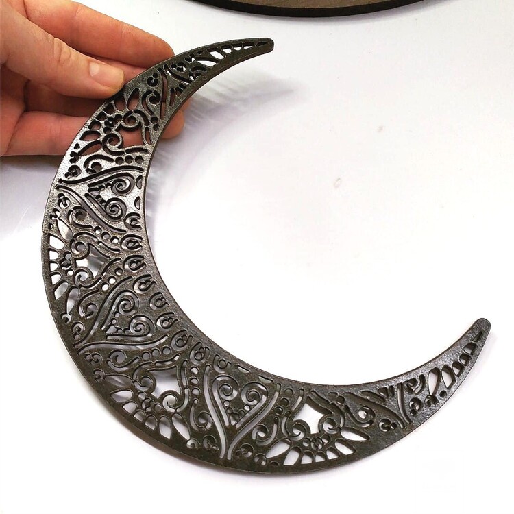 Recorte Lua Vazada Arabescos MDF 3mm Preto 20 cm SR1560 | Shopee Brasil