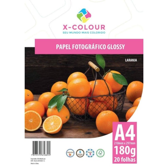 Papel Fotográfico 180g X COLOUR 20 FOLHAS | Shopee Brasil