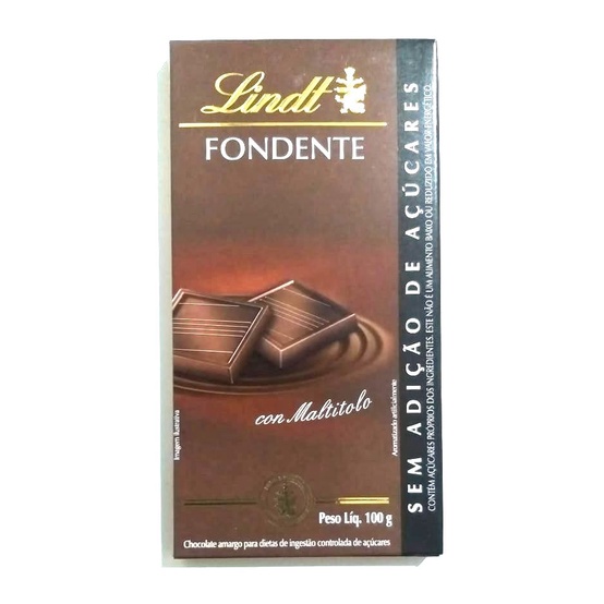 Chocolate Lindt Fondente Super Premium Amargo Zero Açúcar - barra de ...