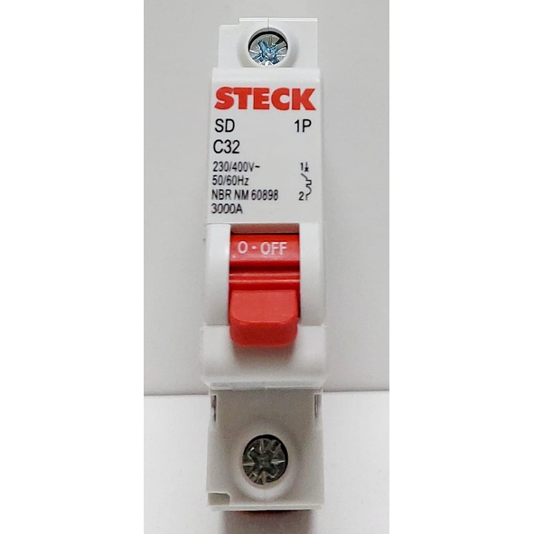 DISJUNTOR UNIPOLAR DIN 32A STECK | Shopee Brasil