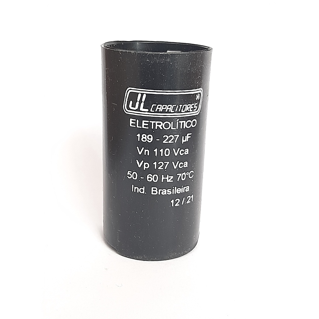 Capacitor Eletrolítico 189-227 Uf - 110 Volts - Marca Jl | Shopee Brasil