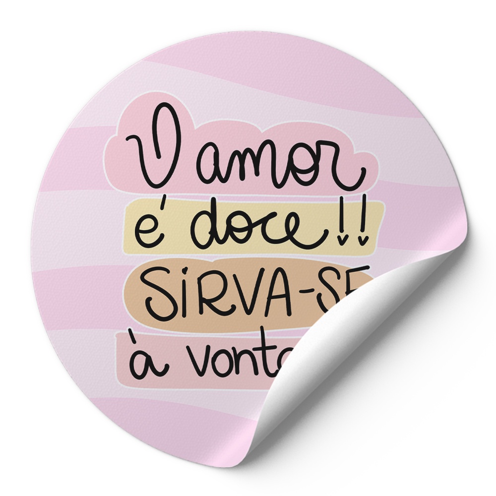 Tag Etiquetas Adesivos Para Embalagens Redonda Confeitaria O Amor É ...